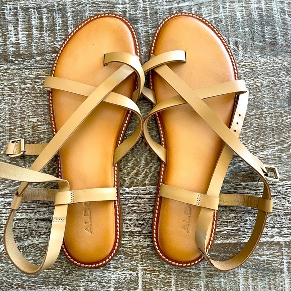 Aldo | Shoes | Aldo Tan Color Sandals Size Great Condition | Poshmark
